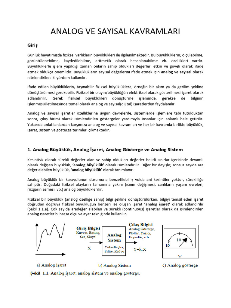 Analog Ve Sayisal Kavramlari-3.Hafta (1) | PDF