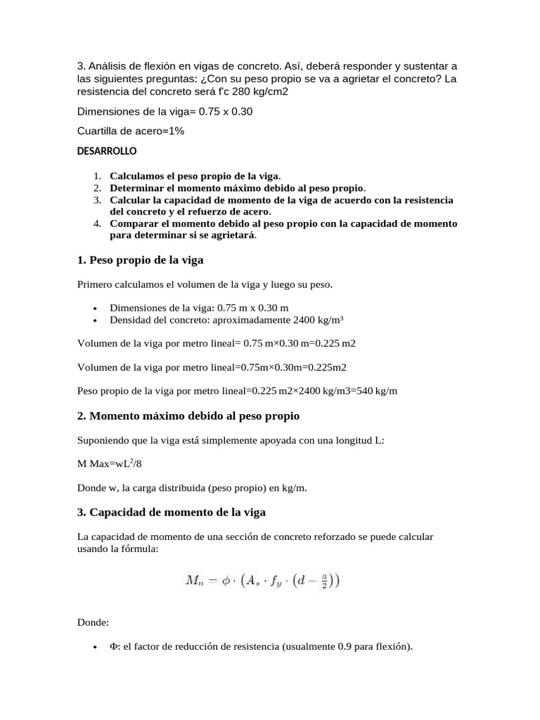 Viga Analisis de Flexion | PDF | Viga (Estructura) | Doblar