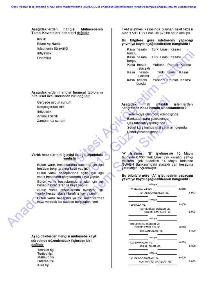 2013 GÜZ DÖNEM SONU | PDF