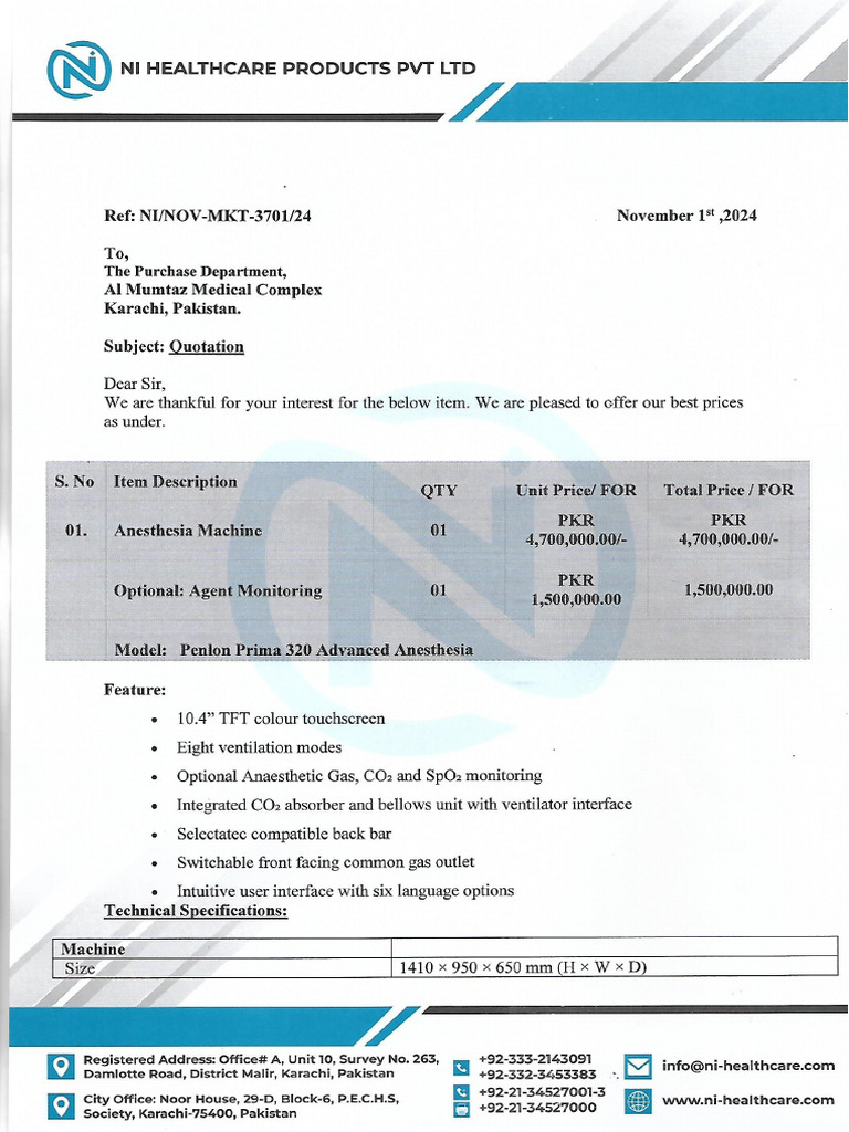 Respiratory Equipment Specifications Guide | PDF