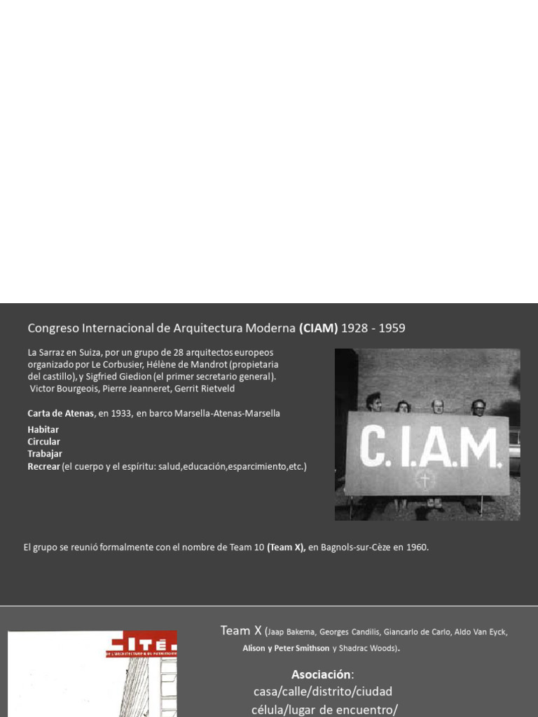 Historia del CIAM y Team X en Arquitectura | PDF