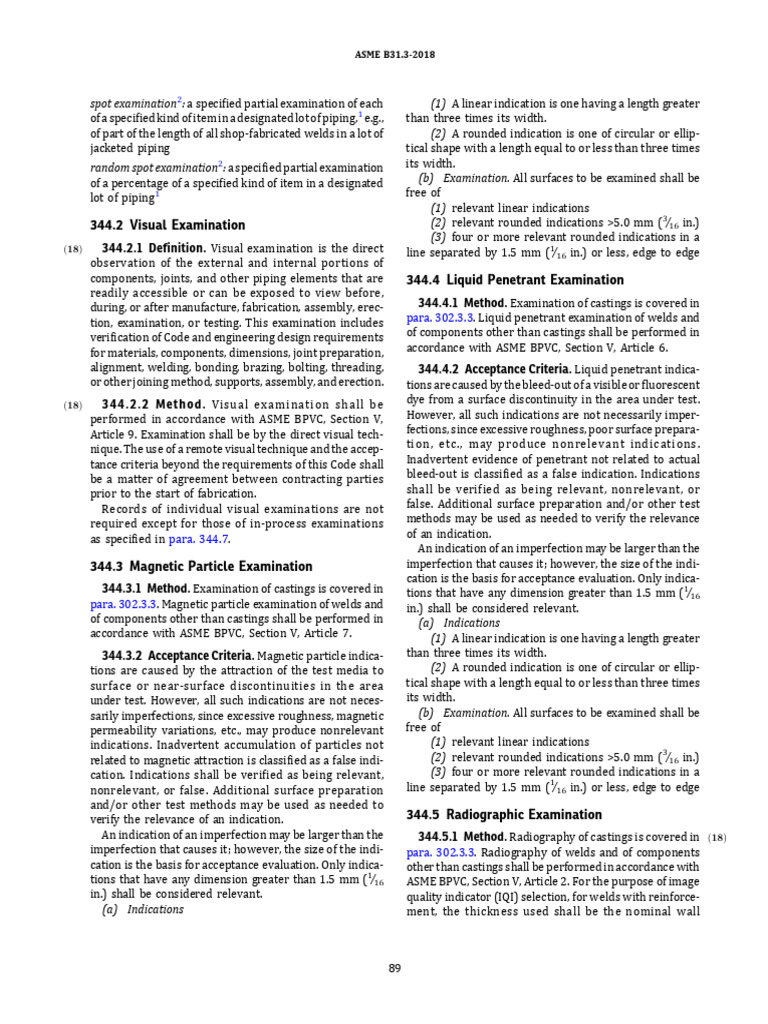 ASME B31.3 - 2018 - PT2 - Acceptance Criteria Piping | PDF | Welding ...