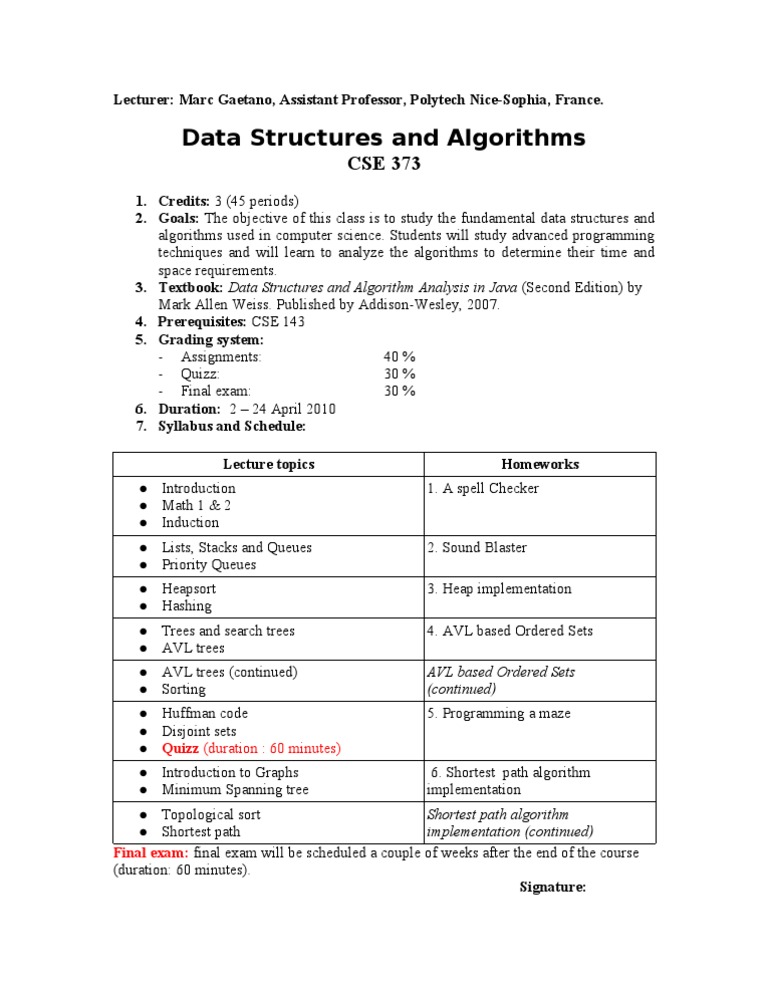 Syllabus CS373 | PDF
