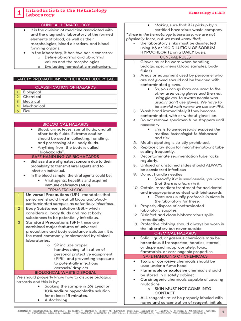 Hematology (Incomplete) | PDF | White Blood Cell | Personal Protective ...