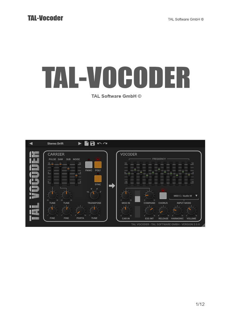 TAL Vocoder | PDF | License | Copyright