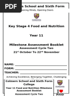 Year 8 Food and Nutrition Worksheet | PDF
