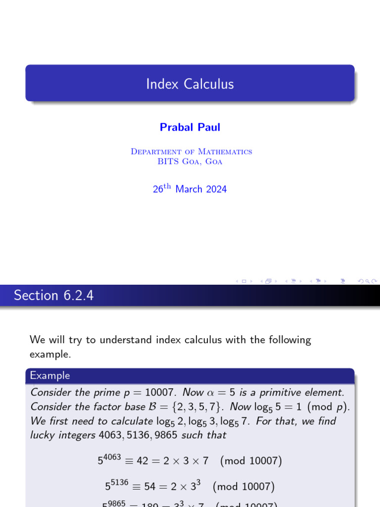 Index Calculus | PDF