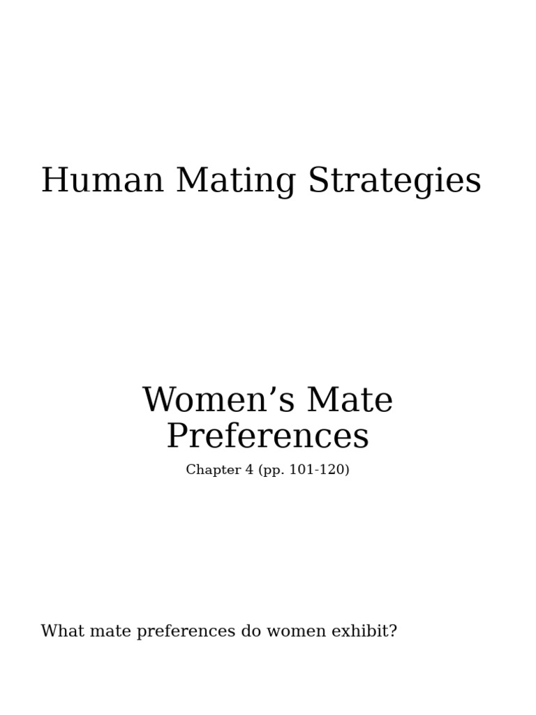 Womens Mate Preferences | PDF | Testosterone | Altruism