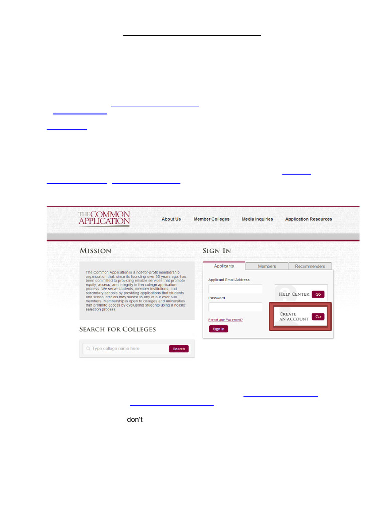 Common Application Guide For Students | PDF | Educational Stages