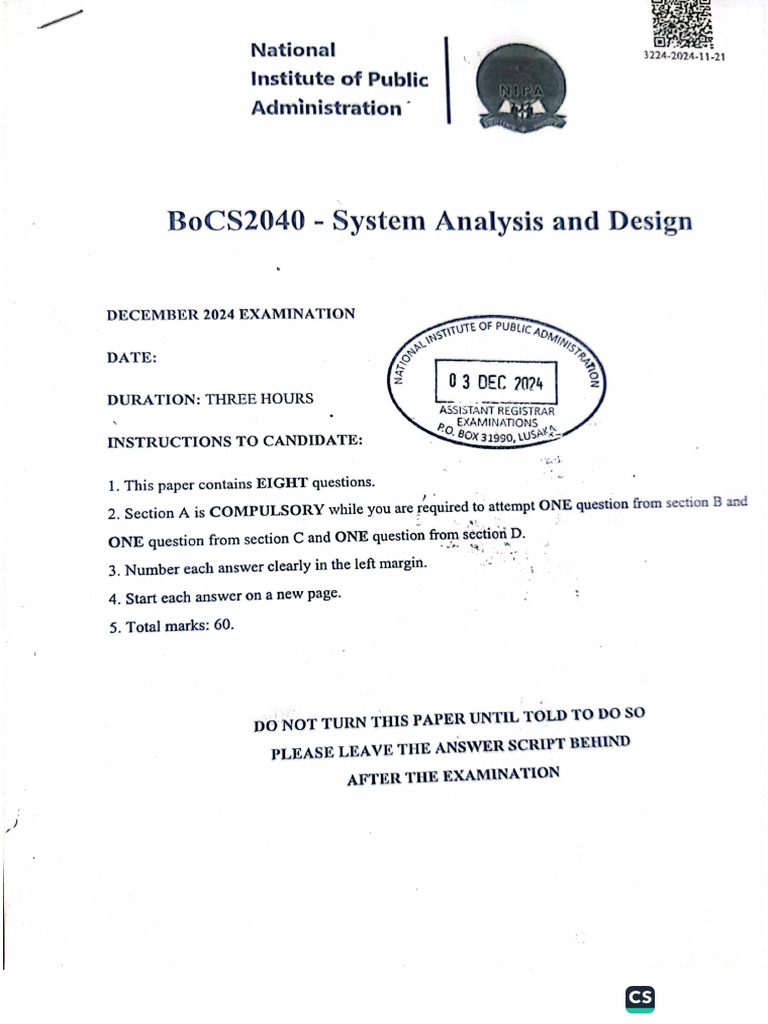 System Analysis & Design Assignment 1 | PDF System Analysis & Design Assignment 1 | PDF