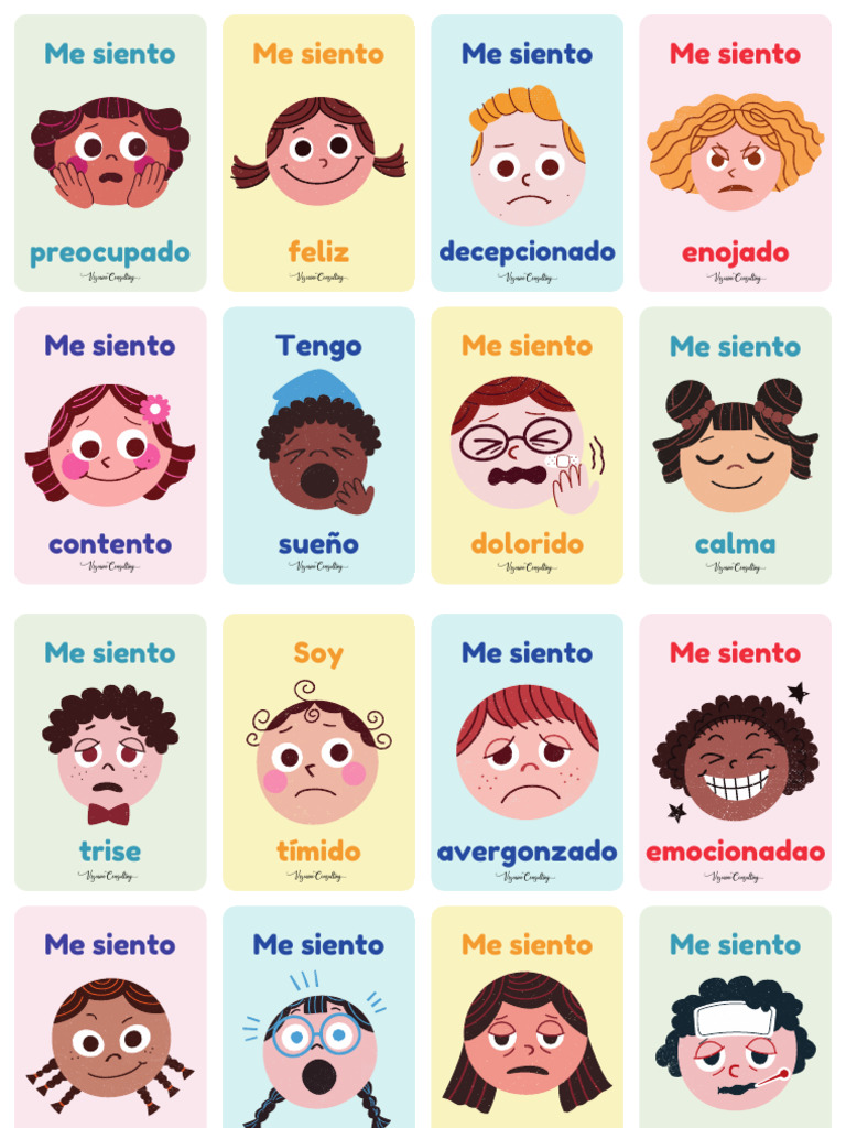 Emociones Tarjetas Flashcard | PDF