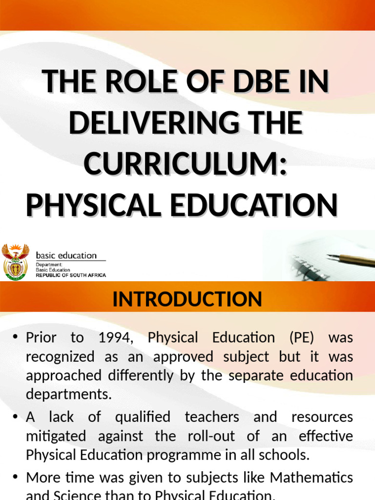 DBE's Role in South African PE Curriculum | PDF | Physical Education ...