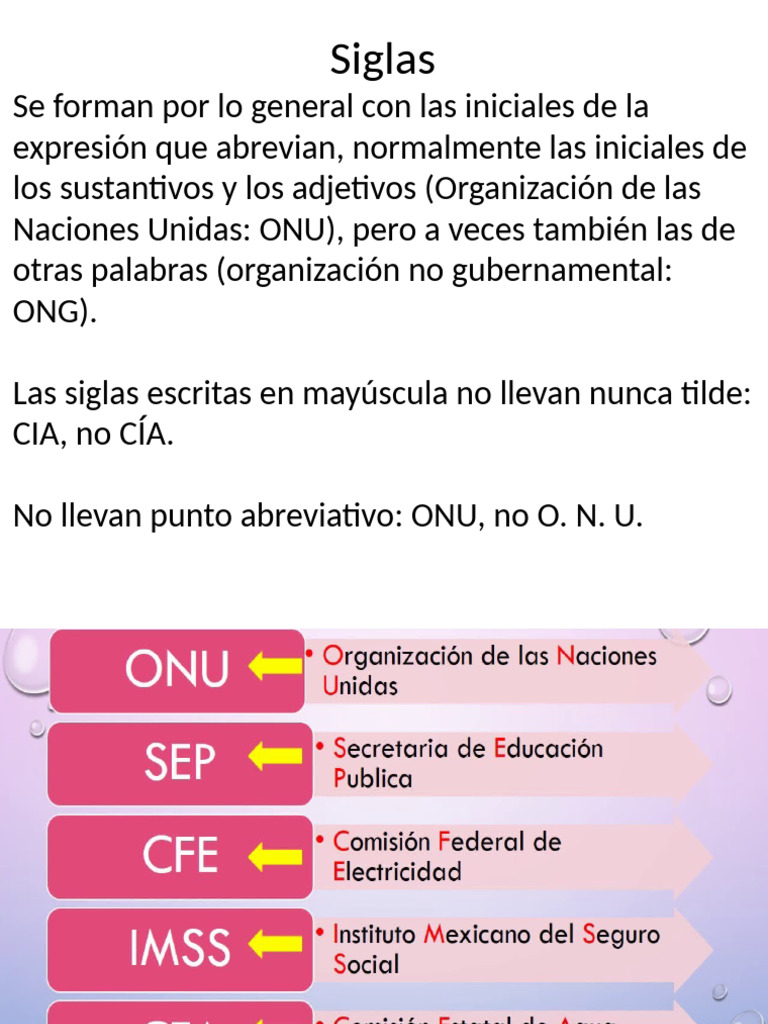 Avrebiaturas y Siglas | PDF