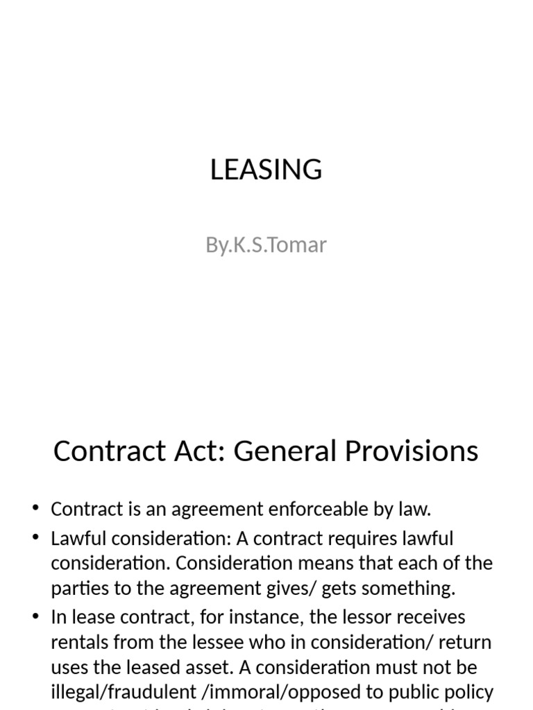 Leasing Legal Framework2 | PDF | Lease | Breach Of Contract
