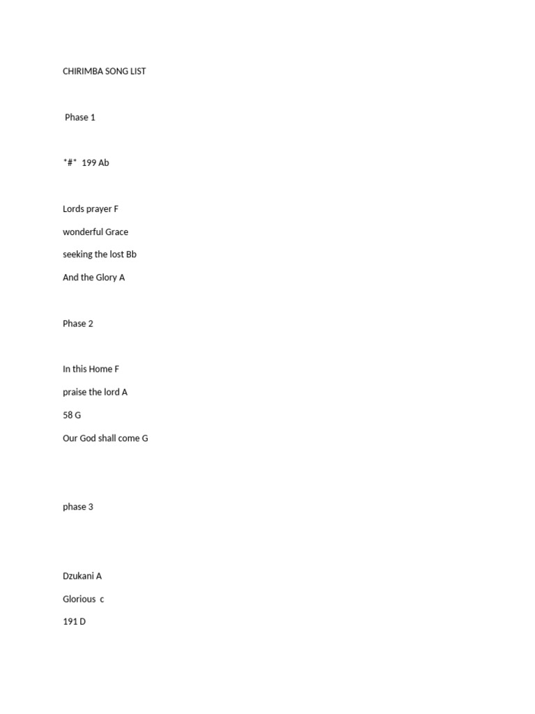 Chirimba Song L-Wps Office | PDF
