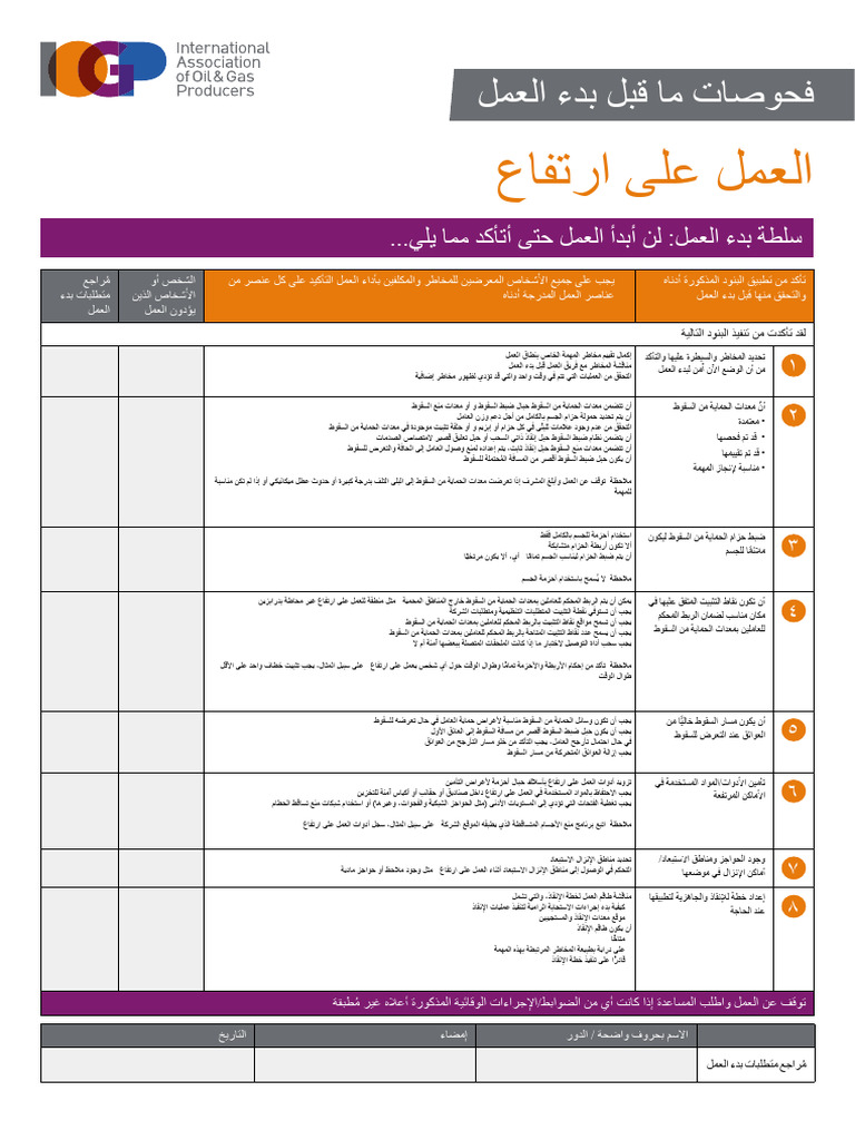 SWC - Working at Height - ARABIC | PDF