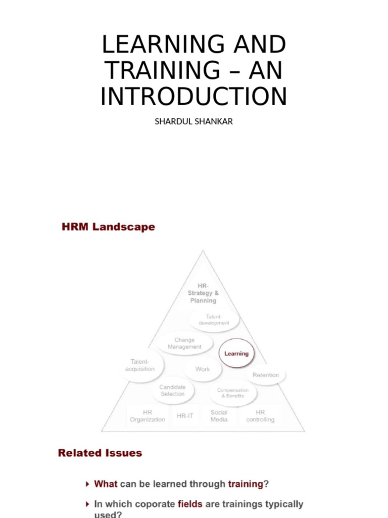 Introduction to Learning and Training | PDF
