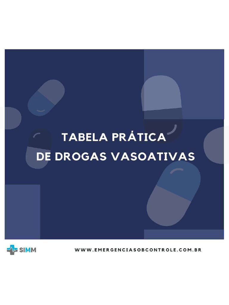 Tabela Drogas Vasoativas | PDF