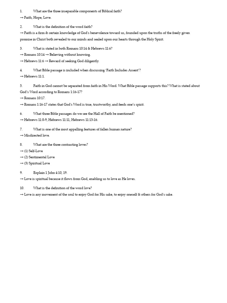 2025.03.03 - Test #2 (12-Study Guide) | PDF | Faith | Epistle To The Romans