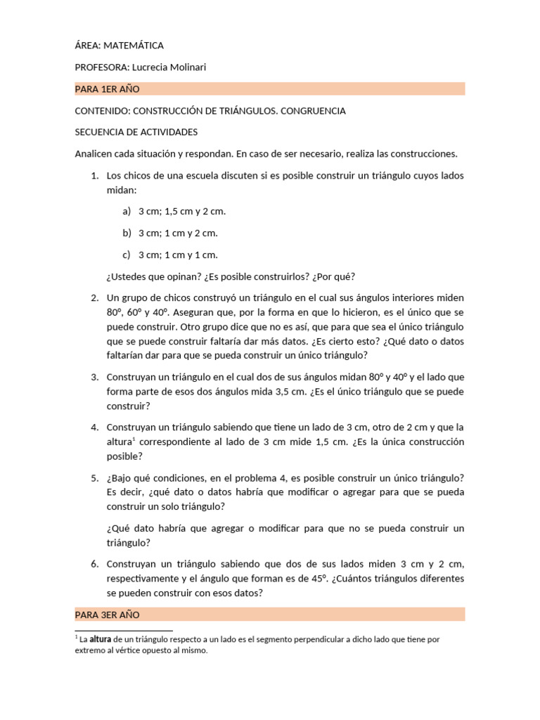 LEER Y COMPRENDER PARA RESOLVER Y APRENDER - MATEMÁTICA | PDF | Triángulo | Geometría Elemental