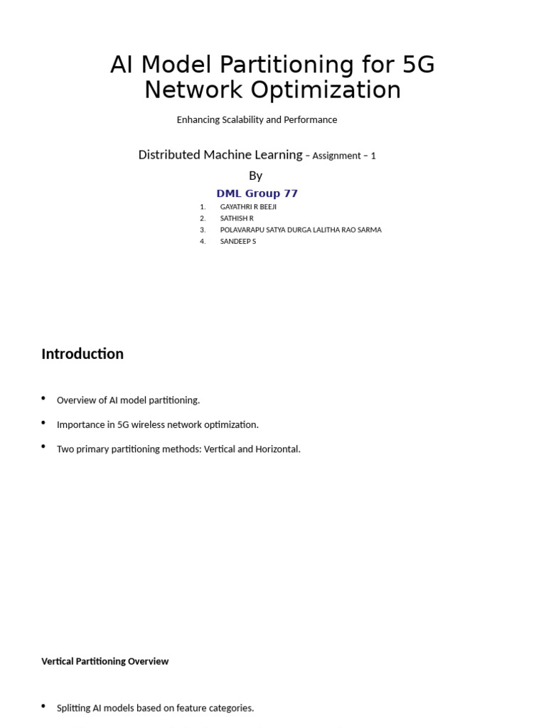 AI Model Partitioning For 5G Network Optimization 1 | PDF | Scalability | Computer Network