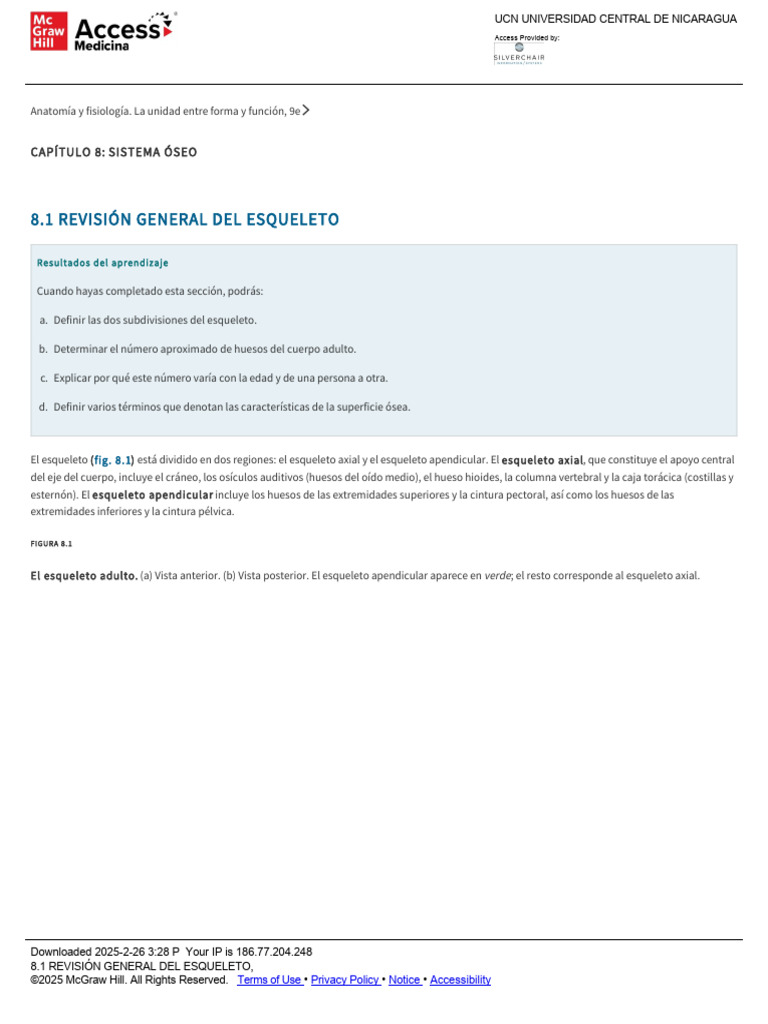 Anatomía del Sistema Óseo Humano | PDF | Esqueleto | Hueso