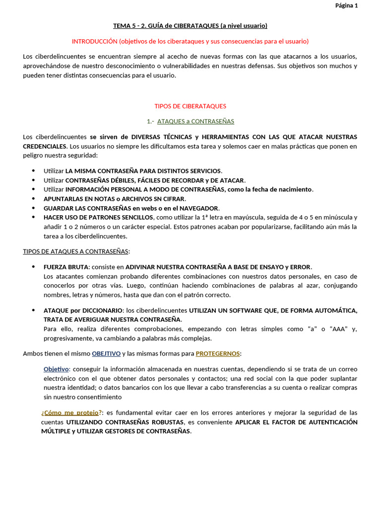 TEMA 5 - 2. GUÍA de CIBERATAQUES | PDF | Cookie HTTP | Malware