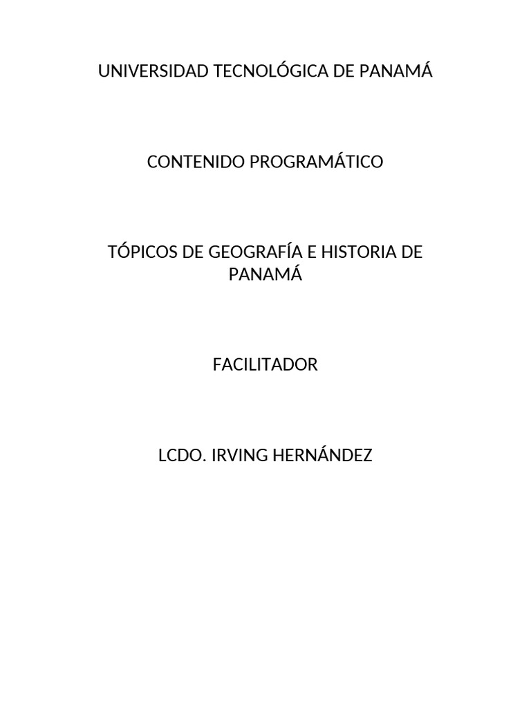 CONTENIDO PROGRAMATICO TÓPICOS | PDF | Panamá | Geografía