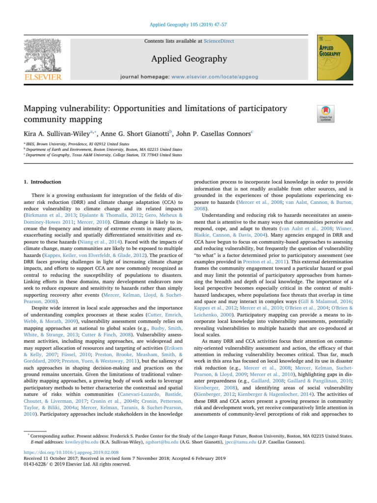 Mapping Vulnerability: Opportunities and Limitations of Participatory ...