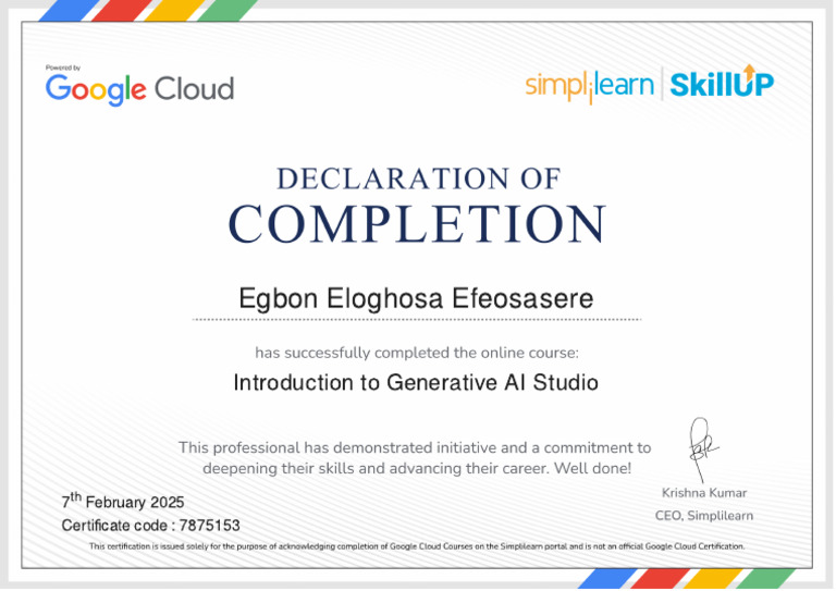 Simplelearn Certificate | PDF