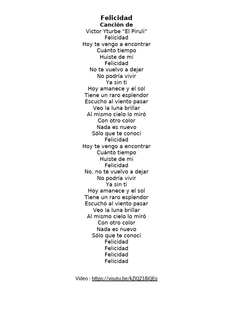 Felicidad - Cancion | PDF