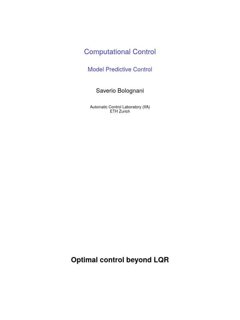 03 - Model Predictive Control | PDF | Mathematical Optimization | Optimal Control