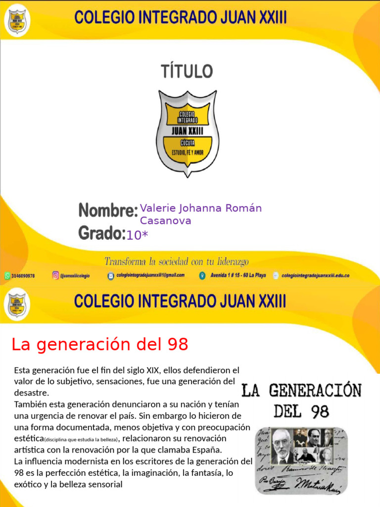 La Generación del 98: Estética y Renovación | PDF