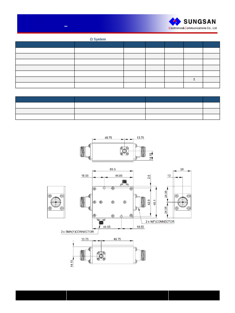 Spec - DC1001 (20-1000MHz 1000W) - Ver 1.2 - 241024 | PDF