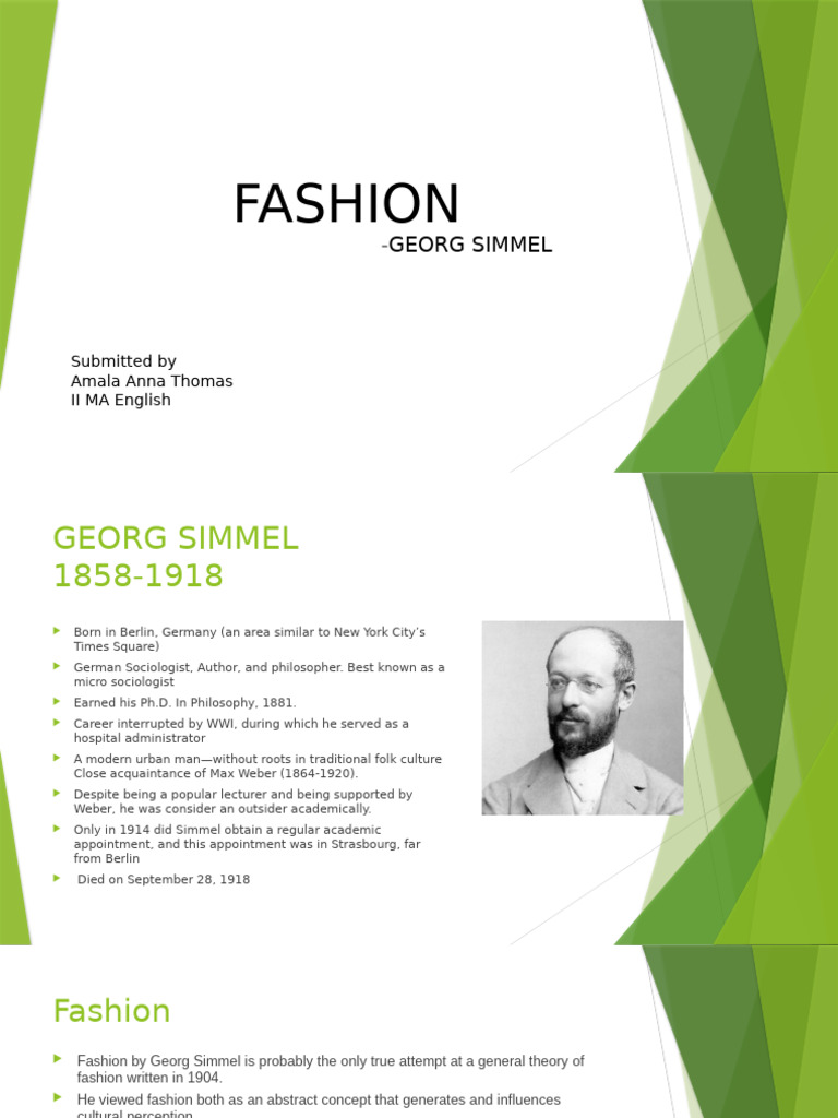 Georg Simmel's Fashion Theory Explained | PDF | Fashion | Sociology