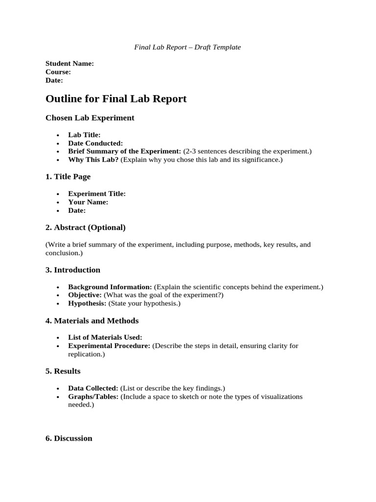 Final Lab Report – Draft | PDF