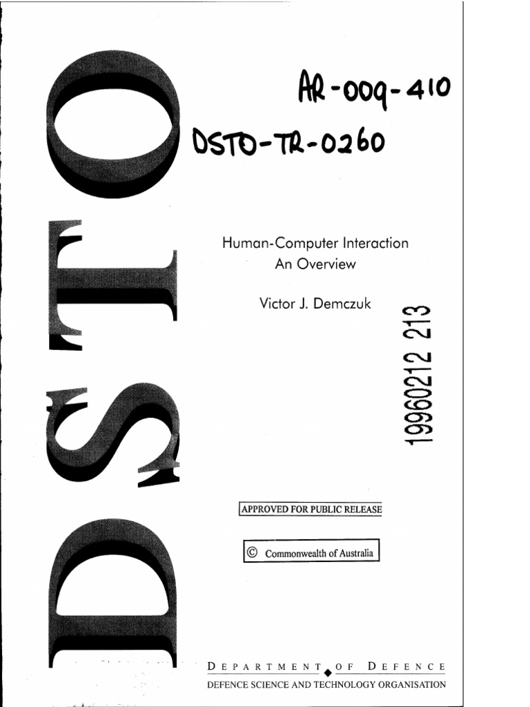 HCI Iverview Dept of Defense Australia | PDF | Usability | Human ...