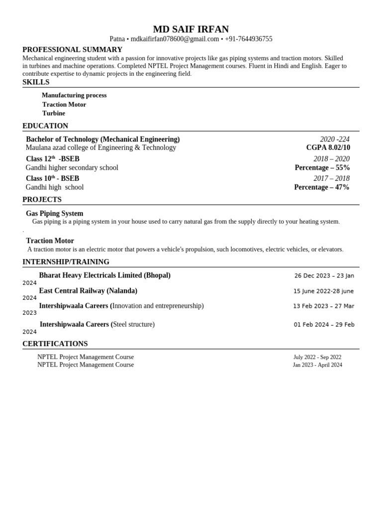Saif Resume | PDF