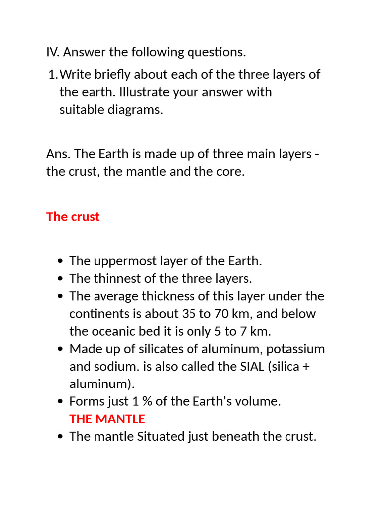 Earth's Layers and Rock Types Explained | PDF | Rock (Geology ...