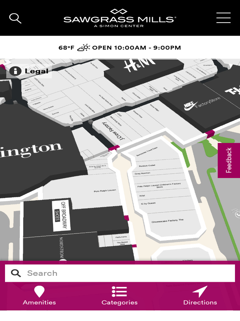 Center Map of Sawgrass Mills® - A Shopping Center in Sunrise, FL - A ...