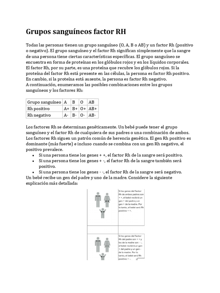 Grupos Sanguíneos Factor RH | PDF