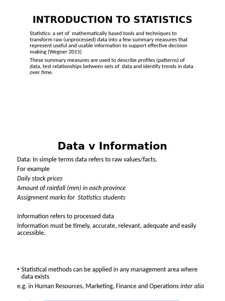 Introduction To Statistics..Final | PDF | Mean | Statistics