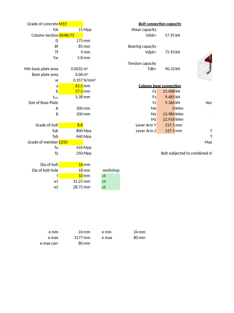Excel - Connection Design Sheet | PDF | Mechanical Engineering