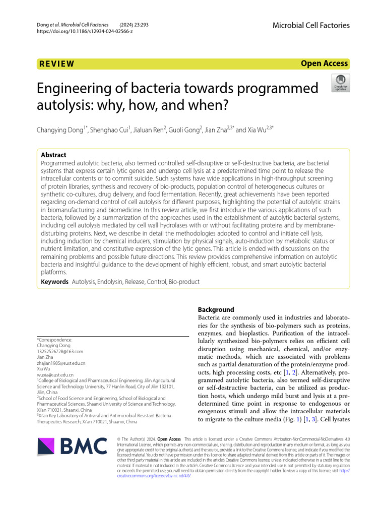 Engineering of Bacteria Towards Programmed | PDF | Bacteriophage | Bacteria