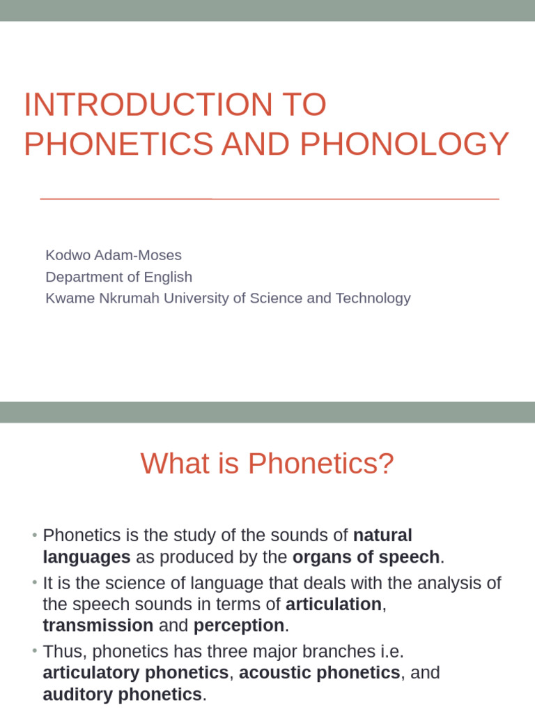 Phonetics and Phonology - Slides-1 | PDF | Phonetics | Speech