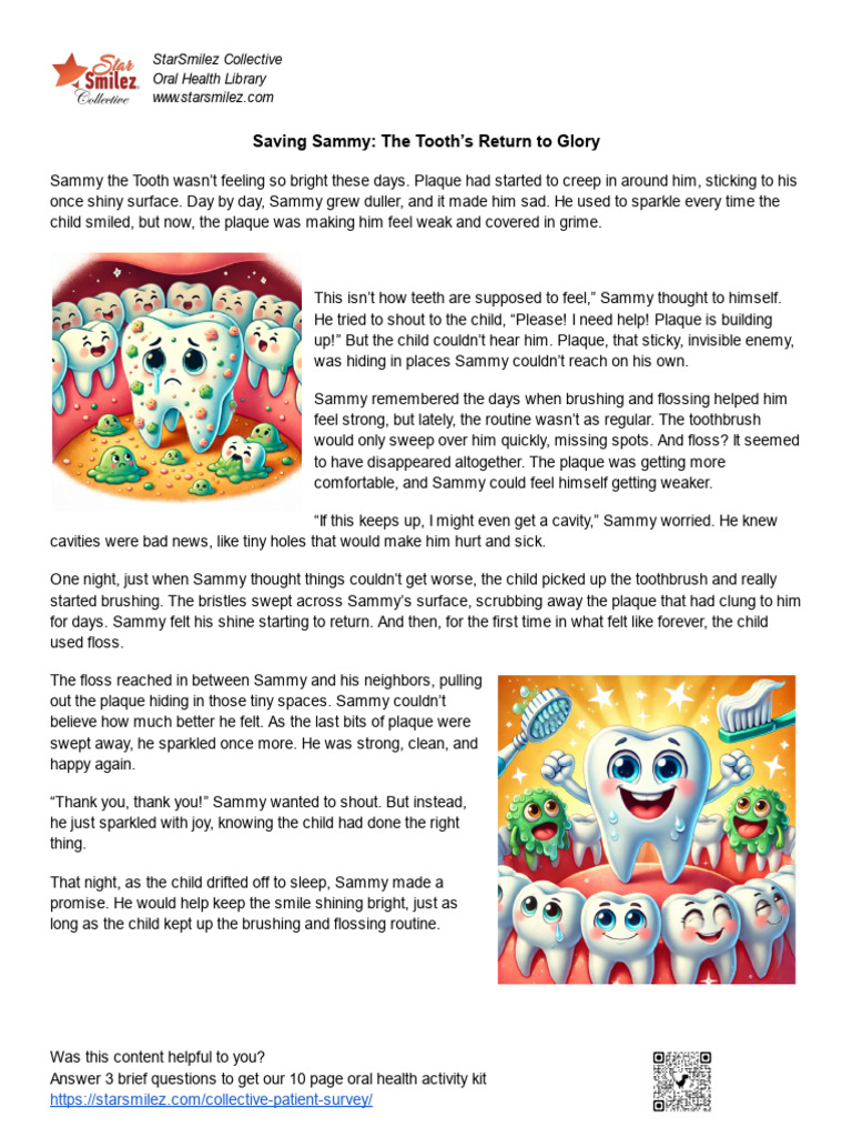 Saving Sammy - The Tooth's Return To Glory | PDF | Toothbrush | Oral ...