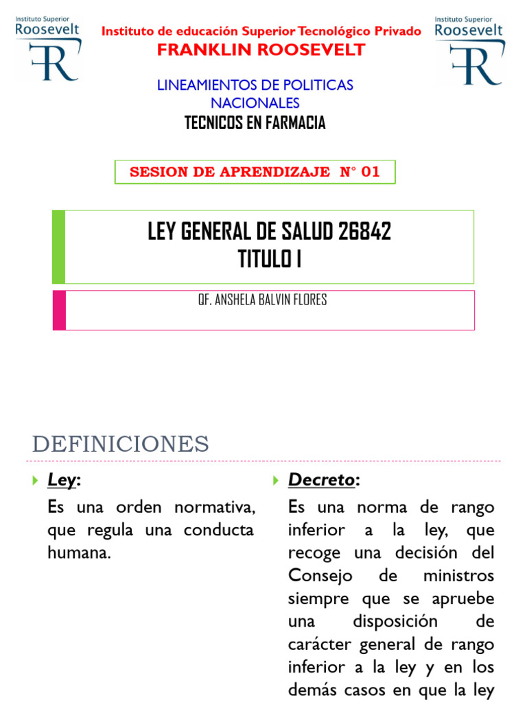 Ley General de Salud 26842 | PDF | Estatuto | Tecnología de reproducción asistida