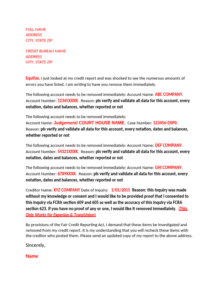 Request for 609 Validation Letter | PDF | Notary Public | Credit History