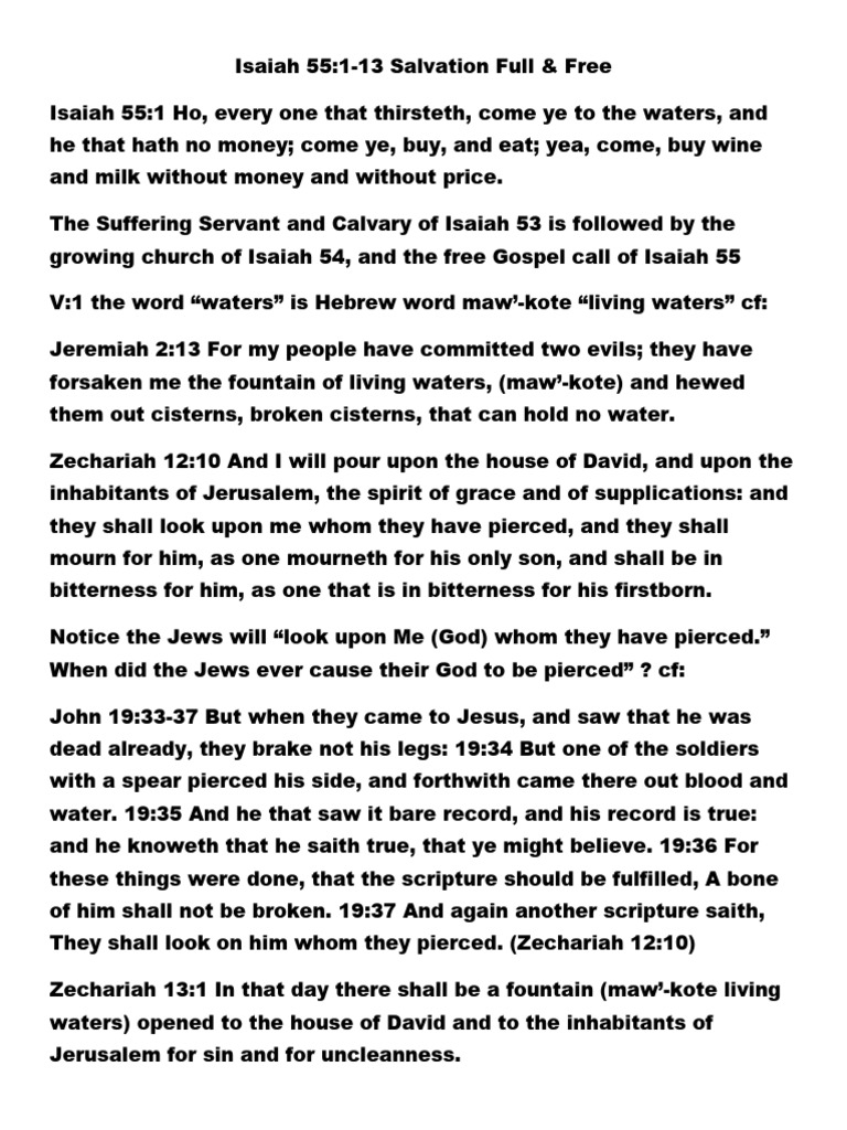 Isaiah 55:1-13 Salvation Explained | PDF | Born Again | Jesus