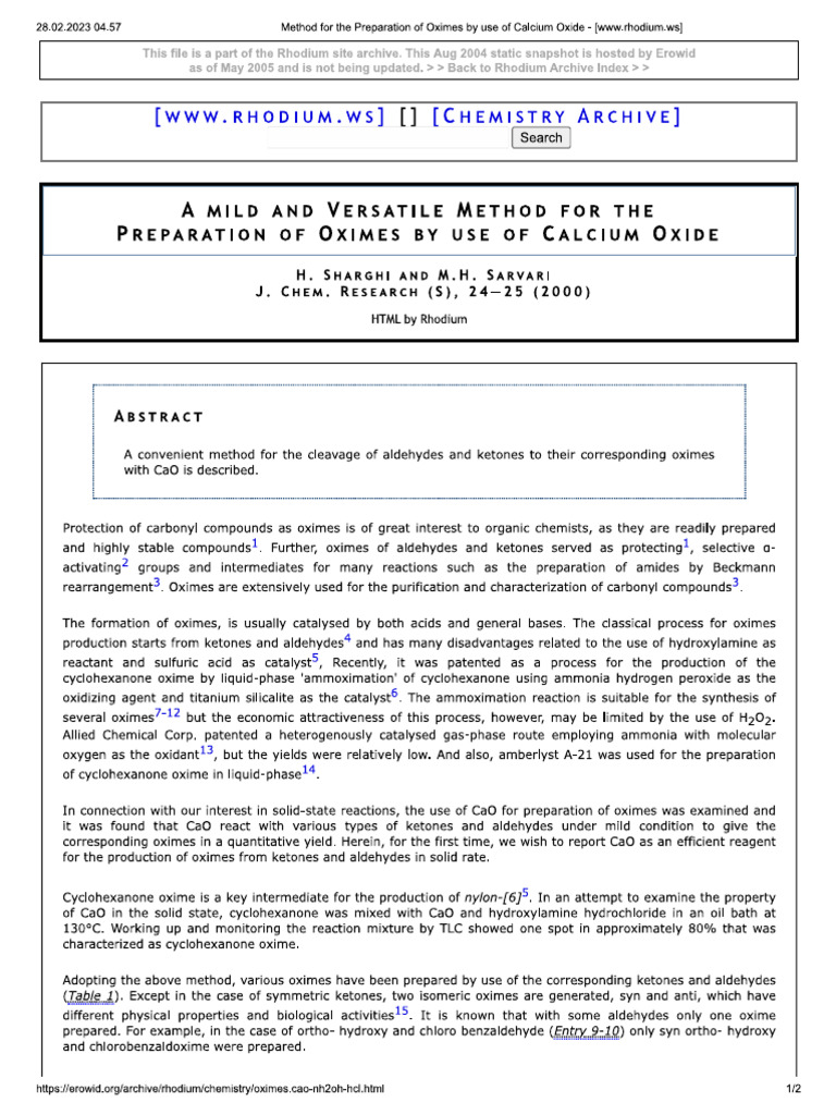 A Mild and Versatile Method For The | PDF